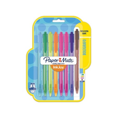 BOLIGRAFO KILOMETRICO PUNTO MEDIANO 100RT 8PZ-PAPER MATE-BOLIGRAFO