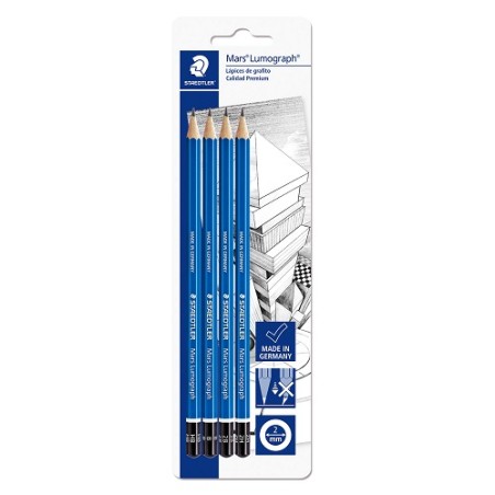 LAPIZ DE GRAFITO HB,2H,B,2B LUMOGRAPH 4PZ-STAEDTLER-LAPIZ GRAFITO/DIBUJO